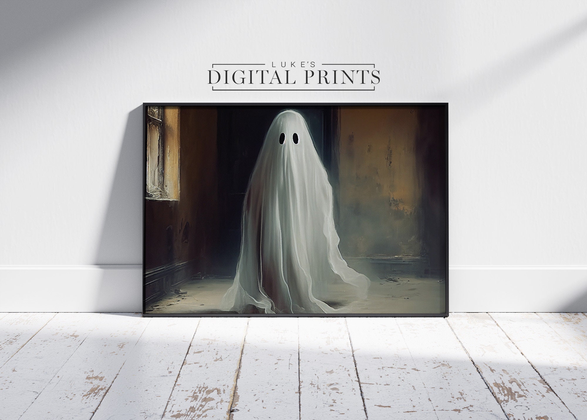PRINTABLE Ghost Oil Painting Wall Art - Digital Print Download ...
