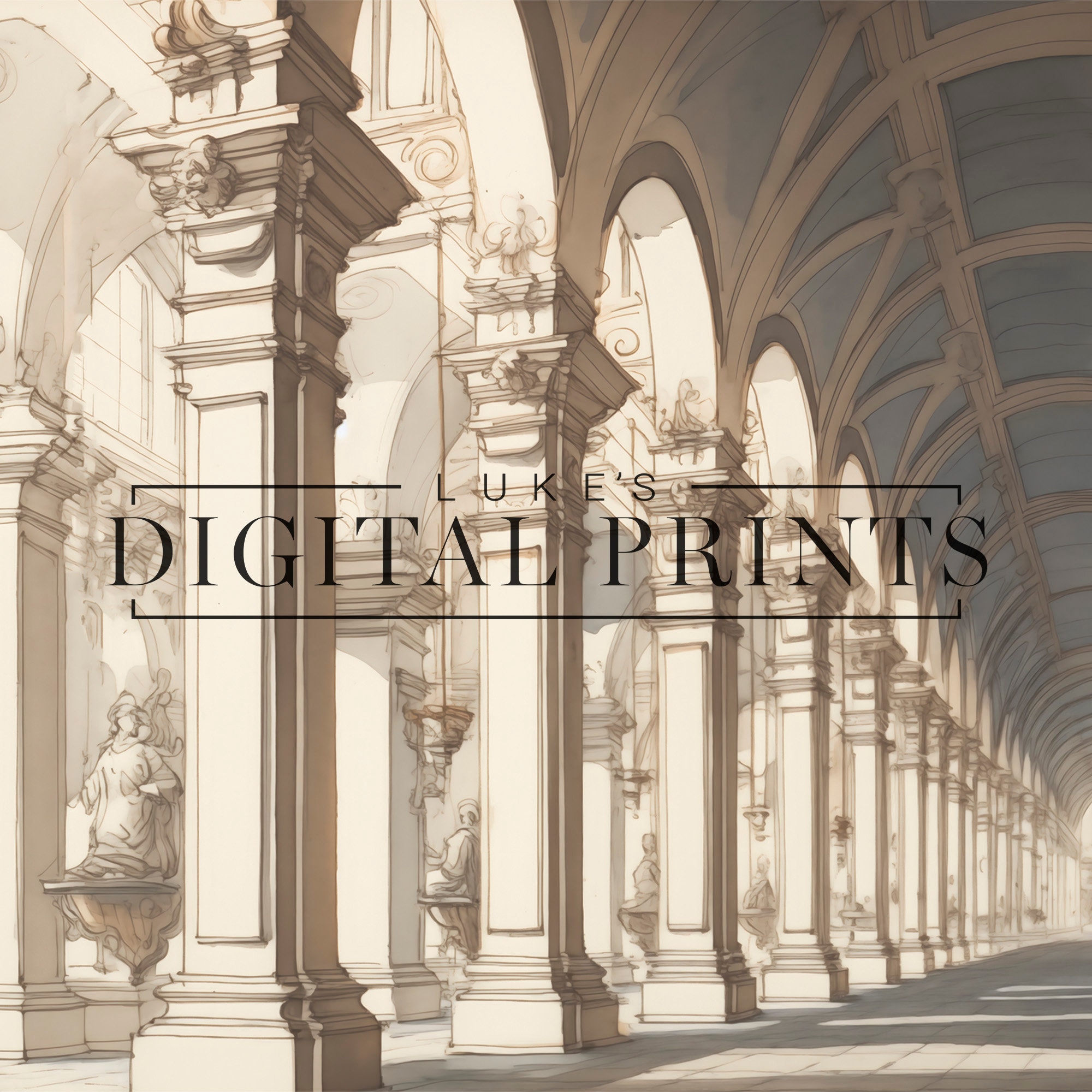 Antique Architecture Drawing Art Print Digital Download Vintage Roman ...