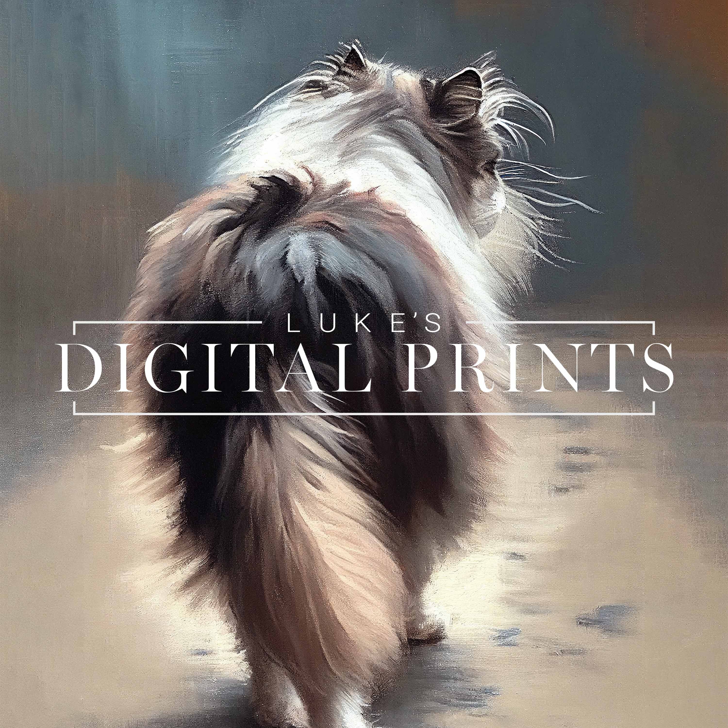 PRINTABLE Cat Art Painting Digital Print Download Pet - Etsy