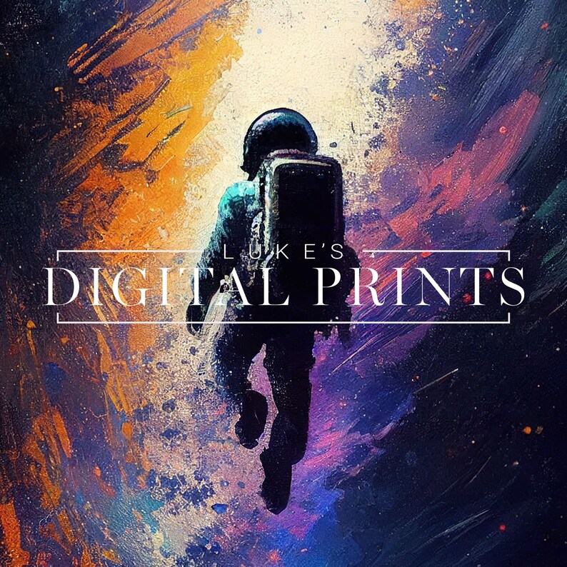 Set of Two - Astronaut Posters - Sci-fi Paintings - Digital Print ...