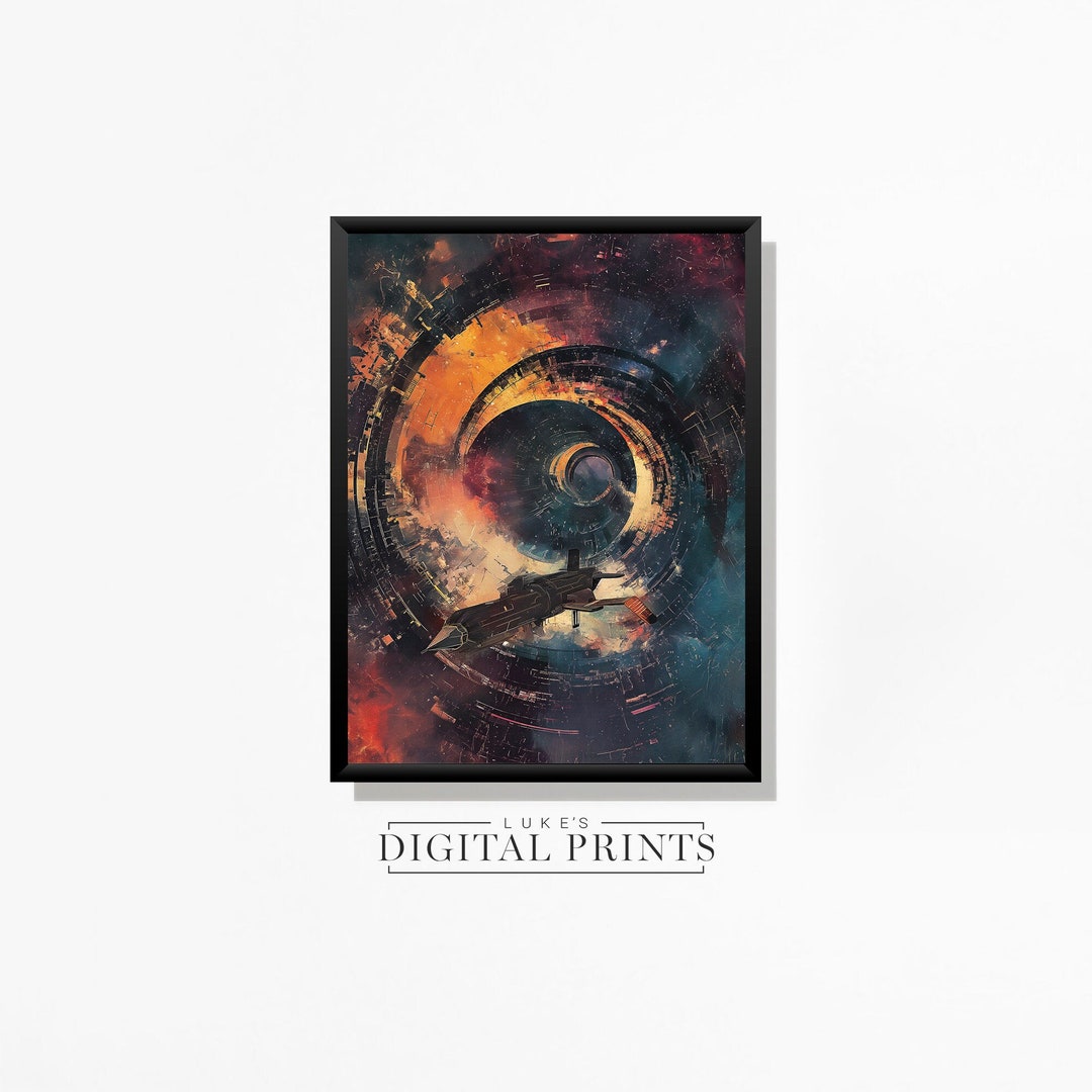 Sci-fi Space Ship Poster Print - Digital Art Download - Futuristic ...