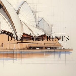 Sydney Opera House Drawing PRINTABLE - Digital Art Download ...