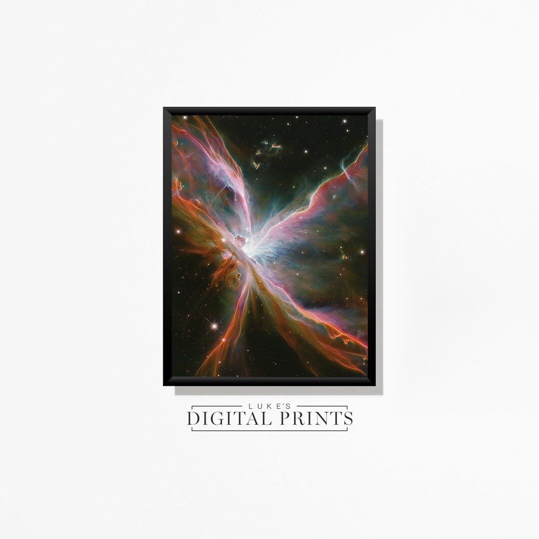 Butterfly Nebula Poster - Digital Print Download - Vibrant Galaxy Wall ...