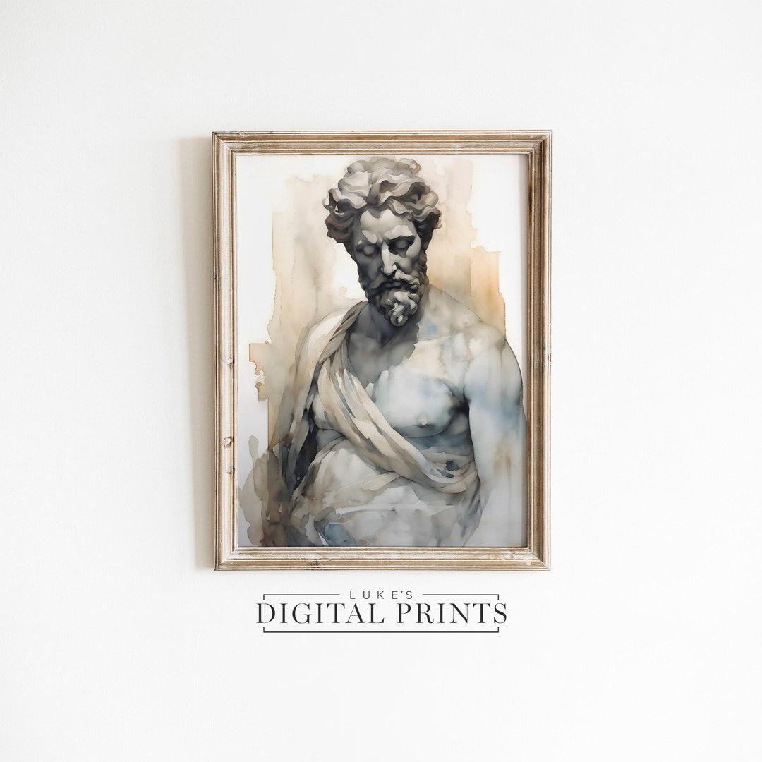 Classical Man Watercolor Painting Print - Digital Artwork Download ...