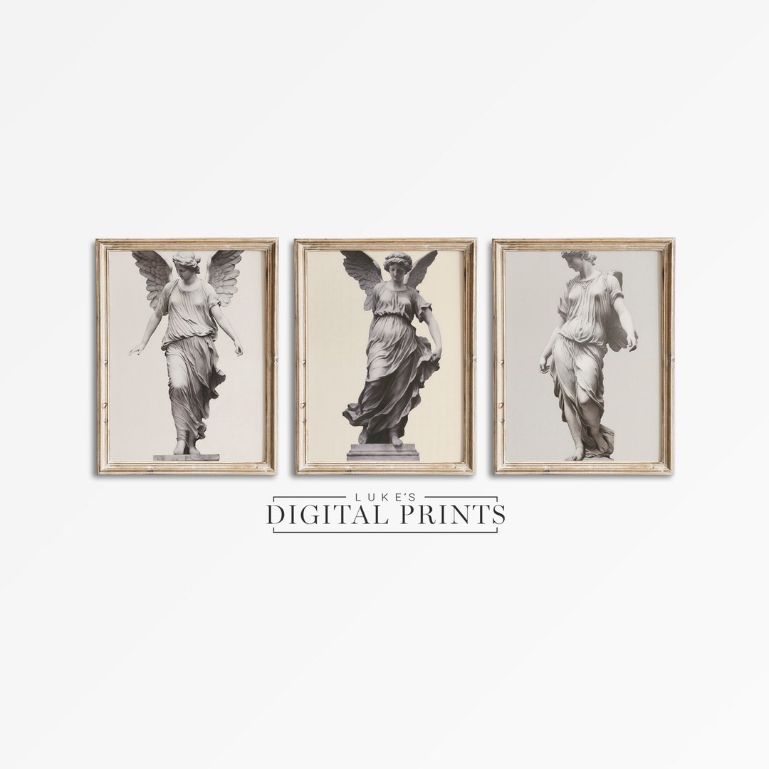 Classical Roman Angel Statue Print Collection - Digital Artwork ...