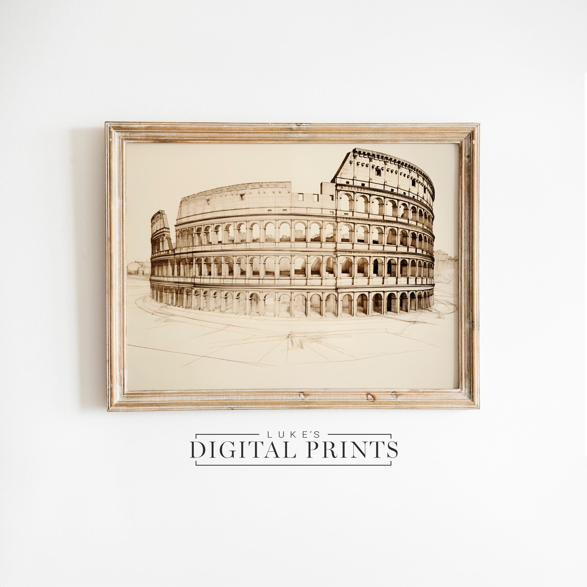 PRINTABLE Colosseum Art Print Digital Download Drawing Classical Italy ...