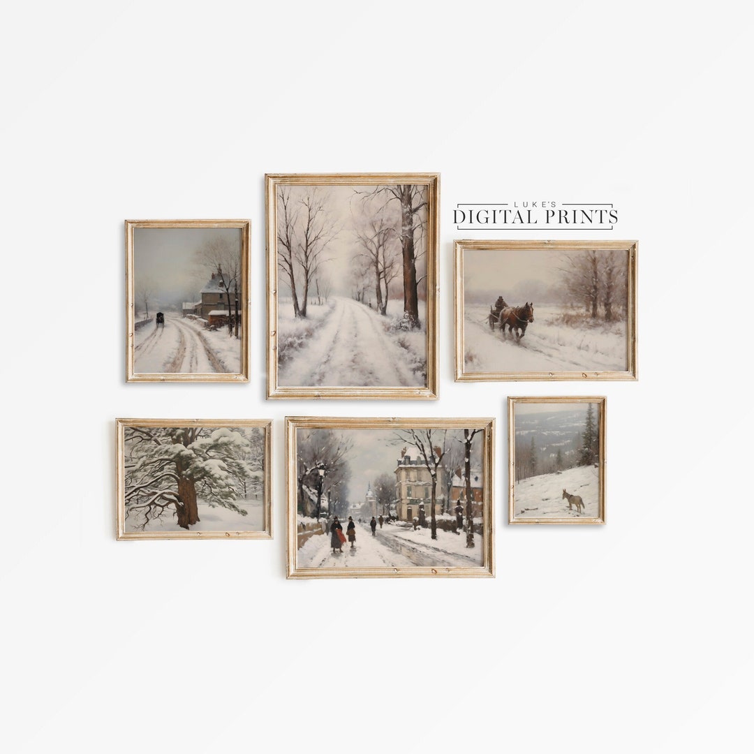 Winter Art Collection PRINTABLE Decor Set of 6 - Digital Print Download ...