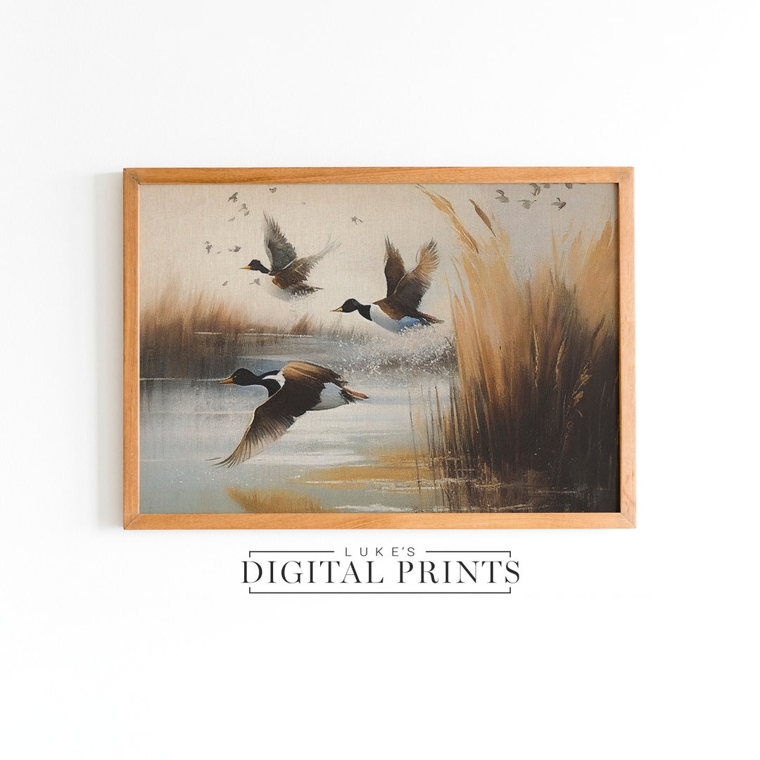 Duck Landscape Painting - Digital Print Download - Rustic Midwest ...