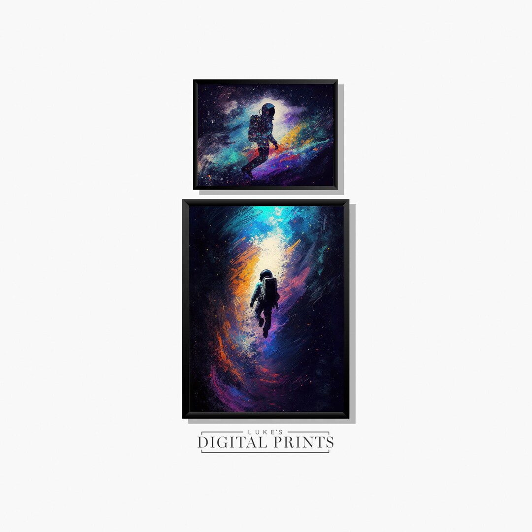 Astronaut Artwork Print Set of 2 - Digital Downloads - Spaceman ...