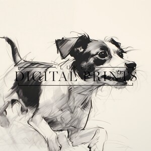 Jack Russell Jumping Drawing PRINTABLE - Digital Art Download - Small ...