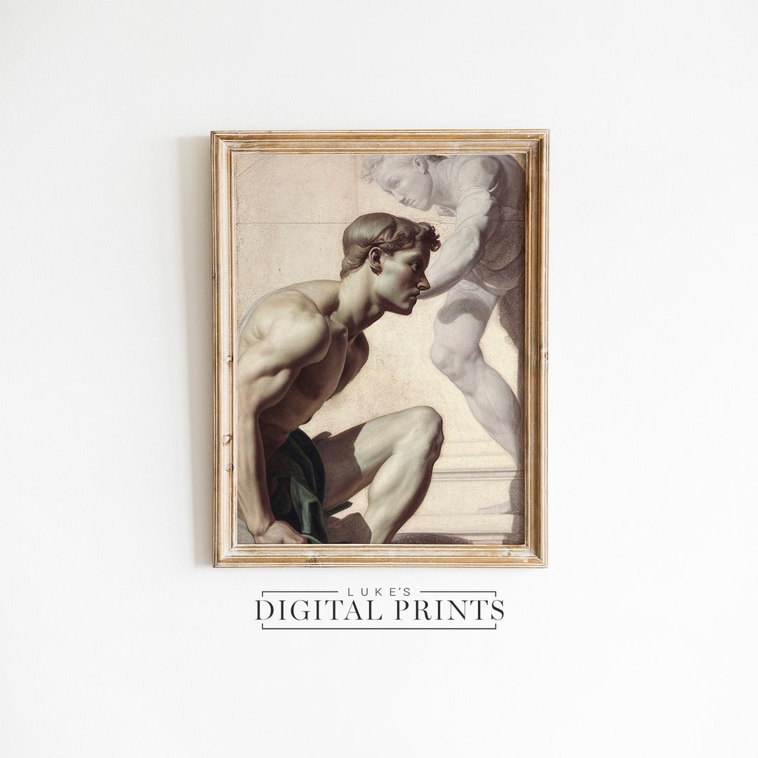 PRINTABLE Classical Man Drawing - Digital Print Download - Roman Men ...