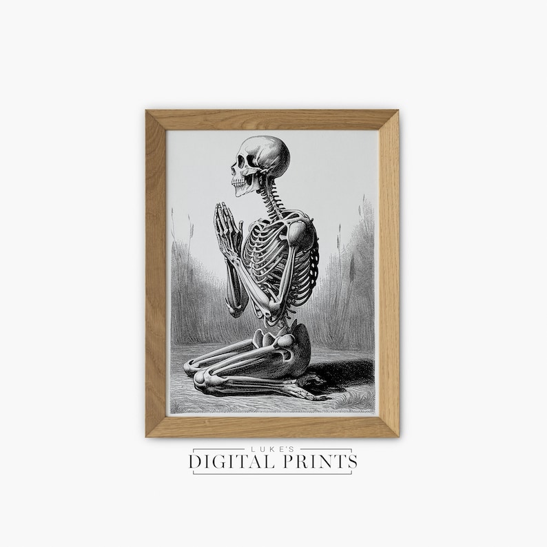 Skeleton Print - Digital Drawing - Instant Poster Download PRINTABLE ...
