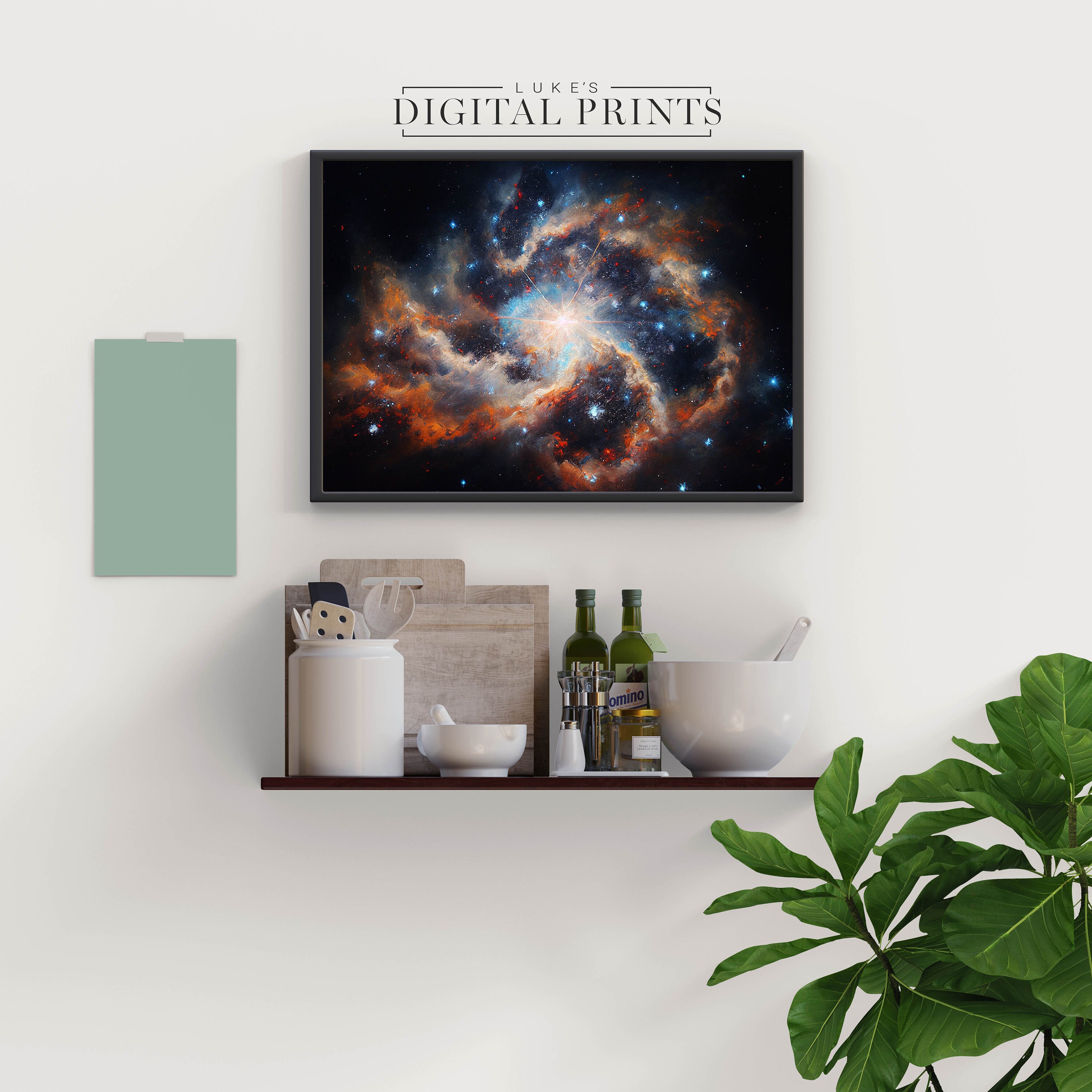 Space Art Painting Print - Solar System Nebula PRINTABLE Wall Art ...
