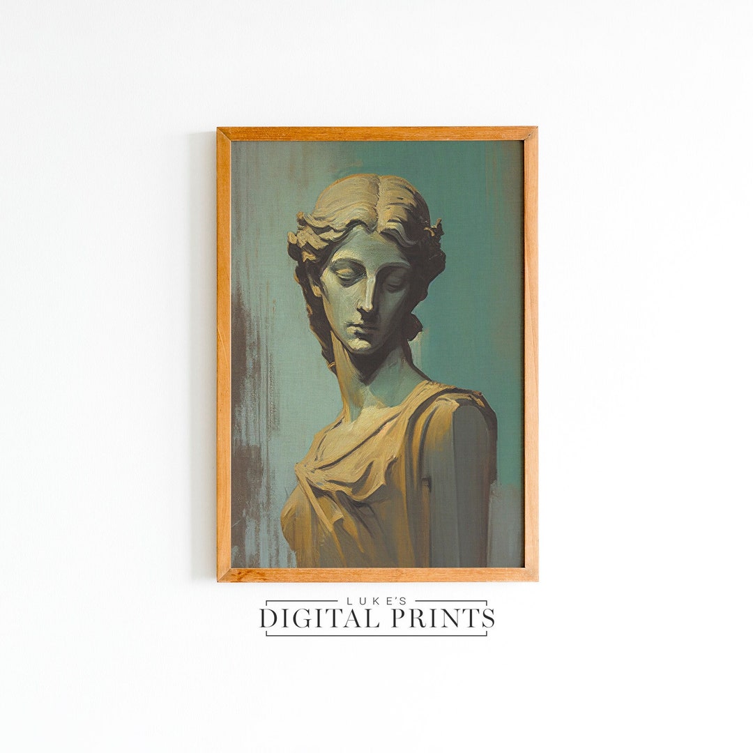 PRINTABLE Classical Statue Painting - Digital Print Download - Rustic ...