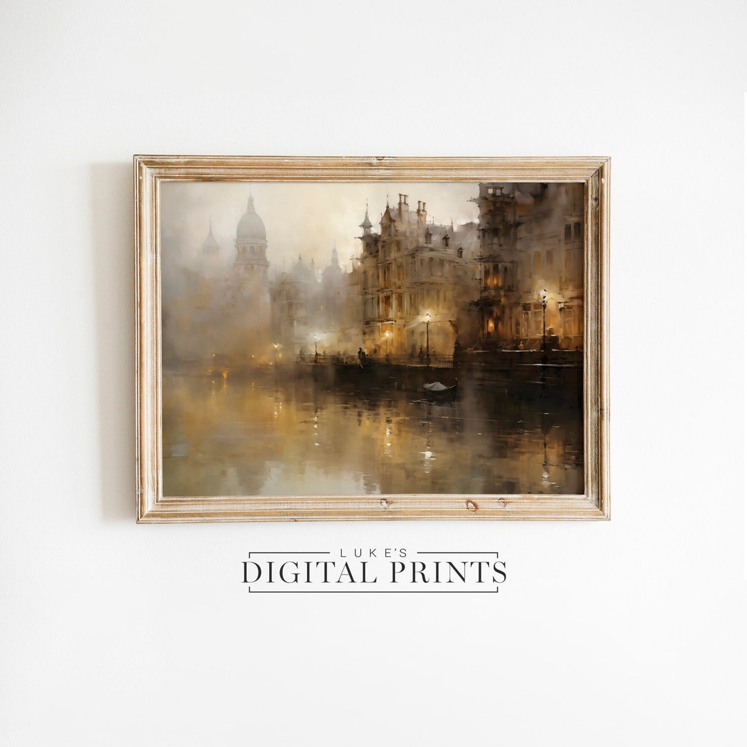 Traditional Architecture Oil Painting Print - Digital Art Download ...