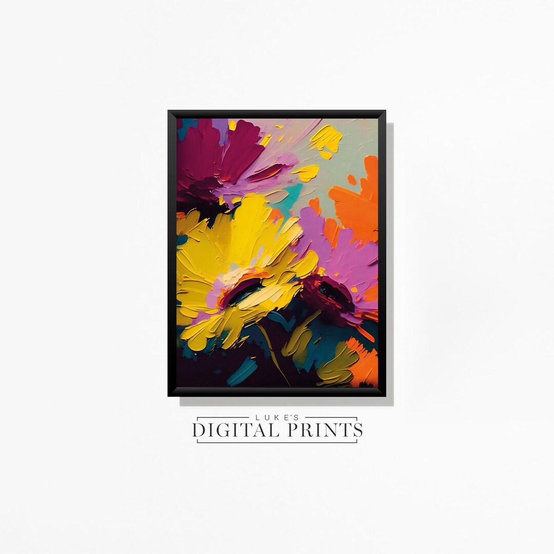 PRINTABLE Abstract Flower Art Print Download - Colorful Modern Art ...