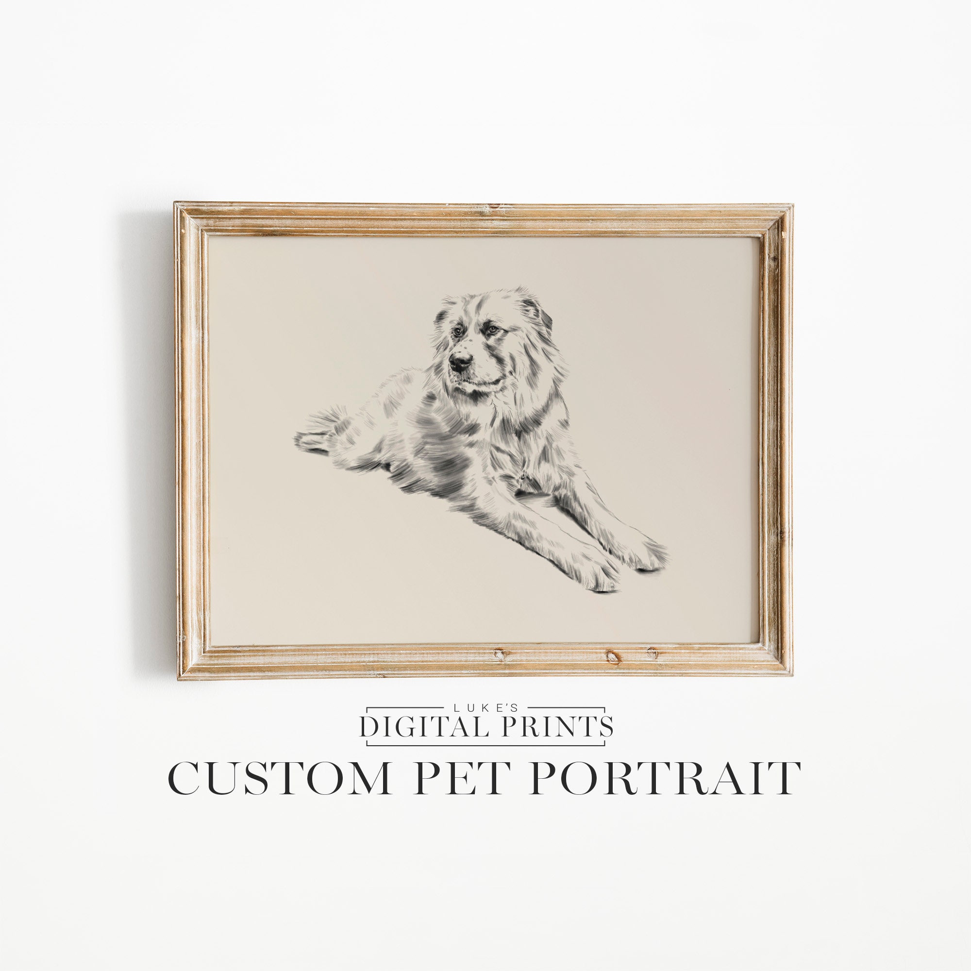 CUSTOM Dog Drawing From Photo Digital Download Personalized Vintage ...