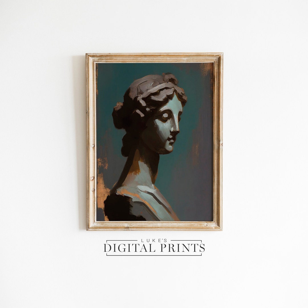 Classical Statue Moody Painting - Digital Print Download - Antique ...