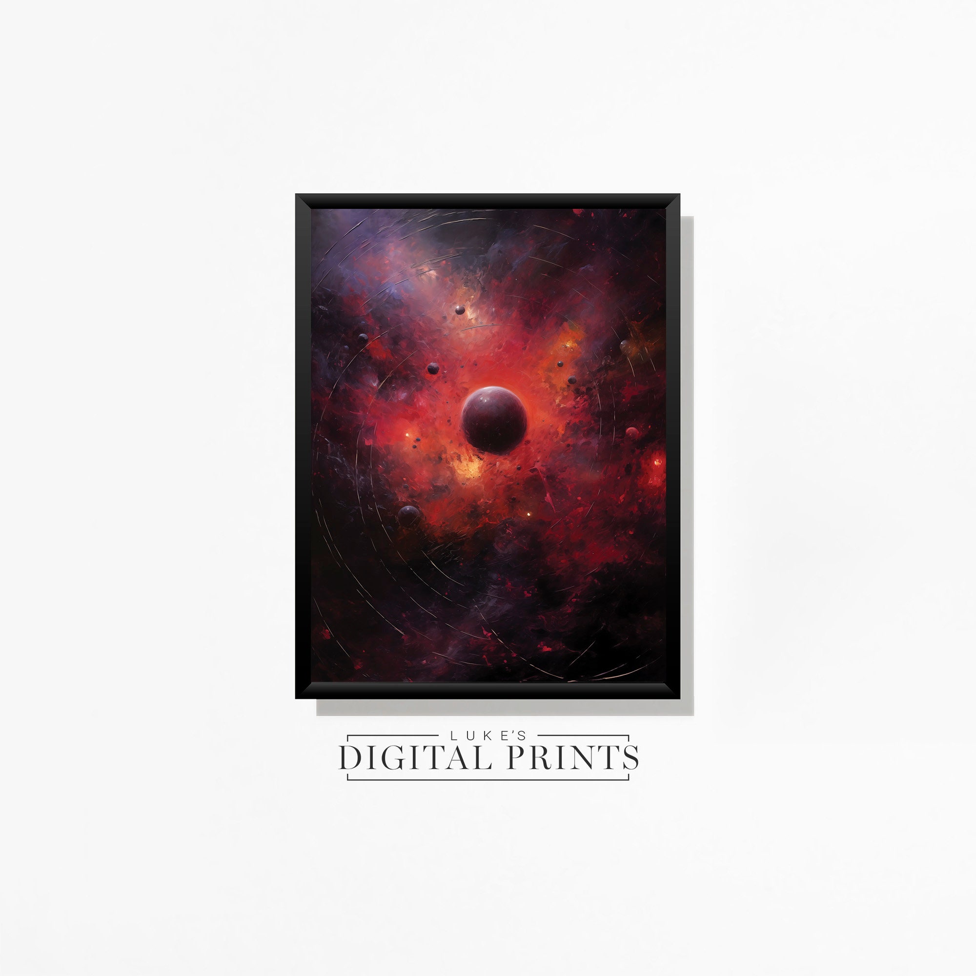 Red Planets in Space Art Print Set of 3 - Digital Download Posters ...