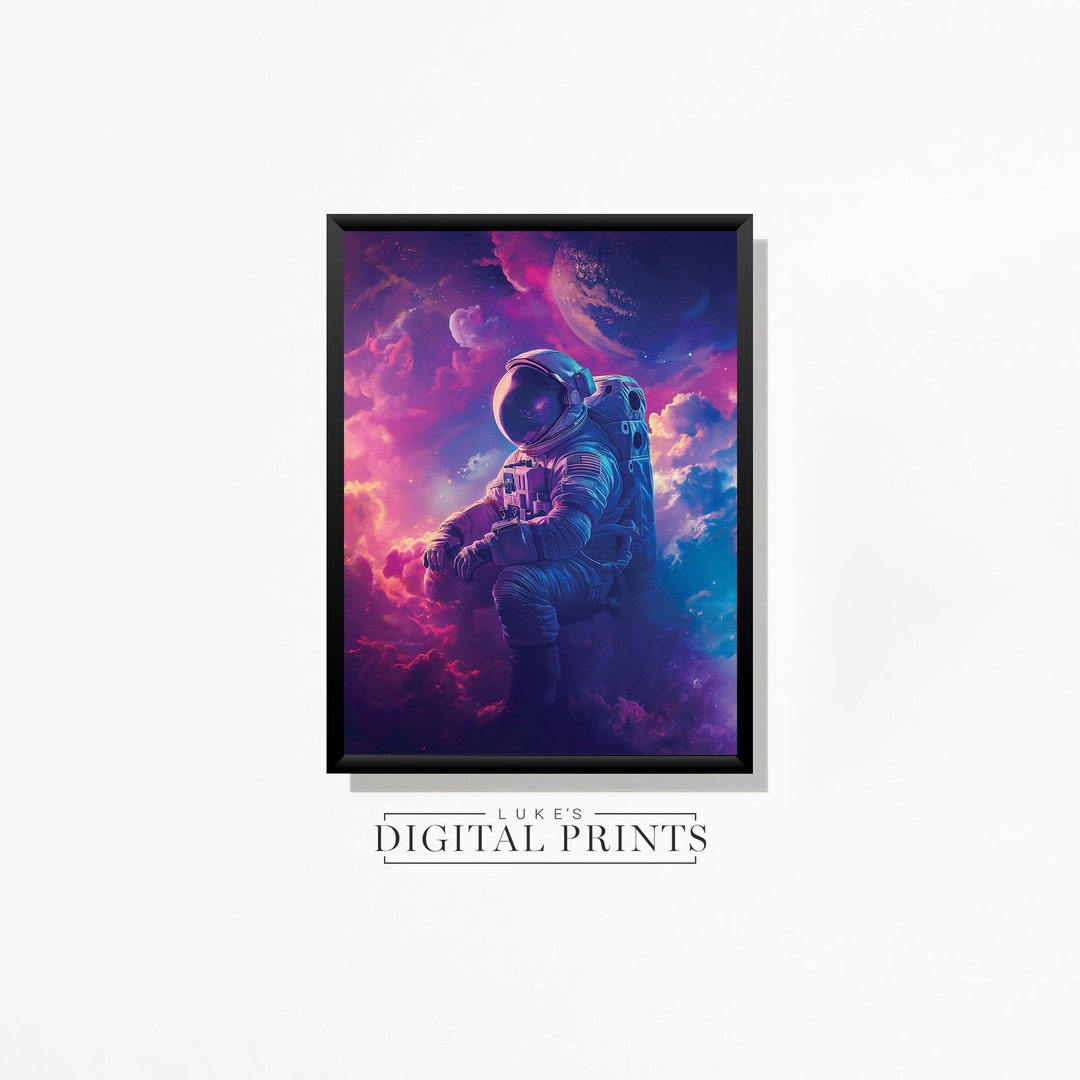 Astronaut Sitting Portrait PRINTABLE Art Poster - Digital Download ...