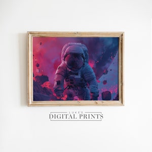 Astronaut Portrait PRINTABLE Poster - Digital Download - Pink Spaceman ...
