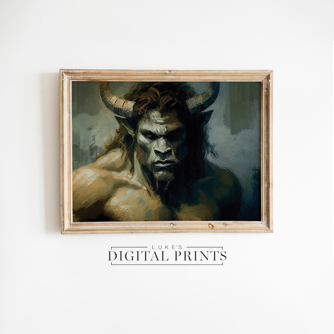 Minotaur Mythology Portrait Art Print - Digital Download - PRINTABLE ...