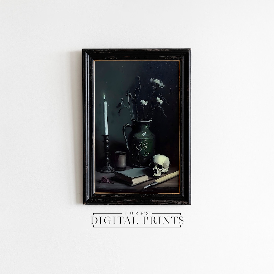 PRINTABLE Victorian Gothic Still Life Oil Painting - Digital Print ...