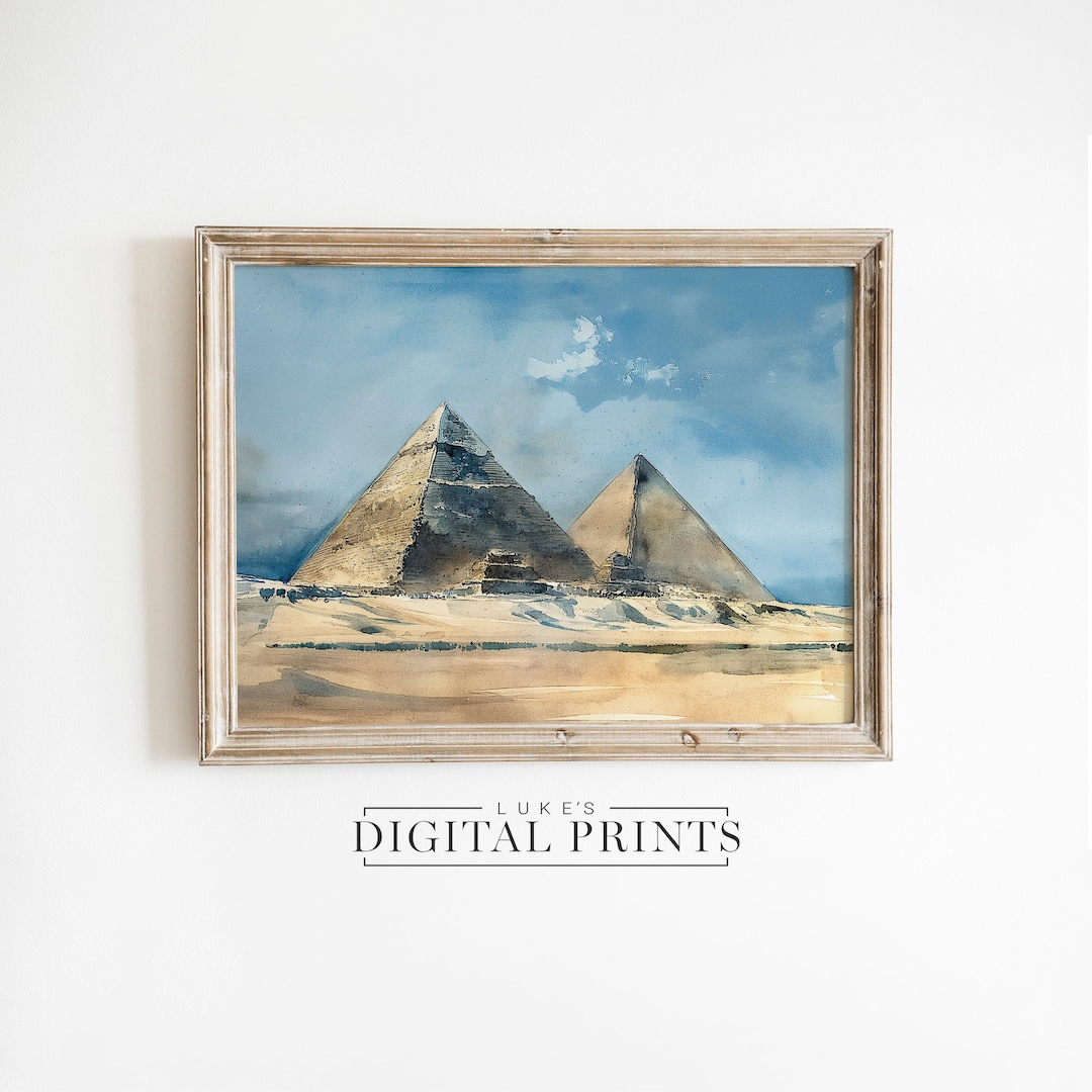PRINTABLE Pyramids of Giza Painting - Digital Art Download - Ancient ...