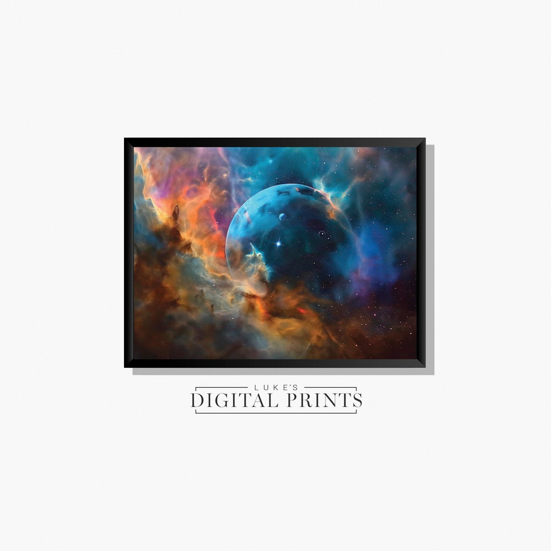 The Bubble Nebula Print - Digital Poster Download - Colorful Planetary ...