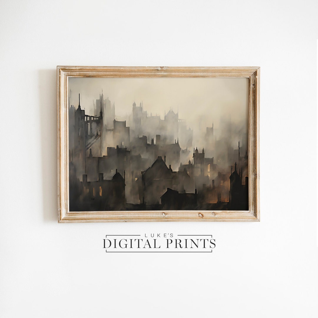 Dark and Moody French Cityscape Art Print - Digital Download ...