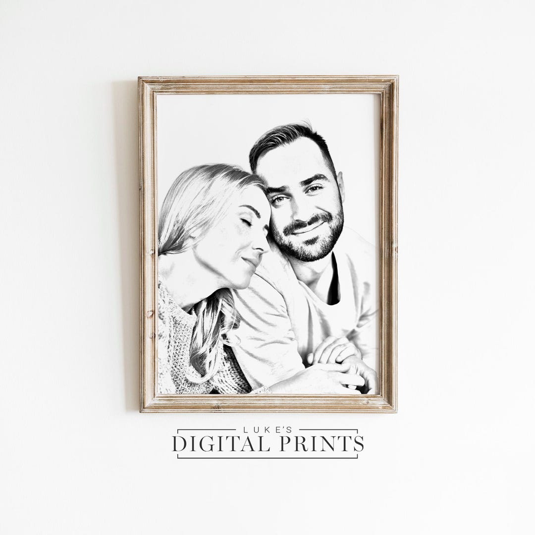 Custom Portrait Sketch From Photo - Digital Download - Personalized ...