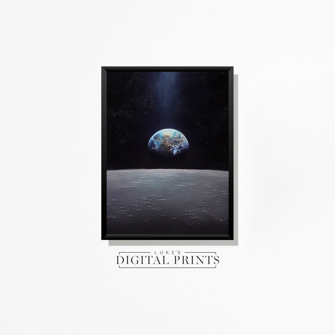 Earth Rise Moon Art Poster - Digital Print Download - Modern Apollo ...