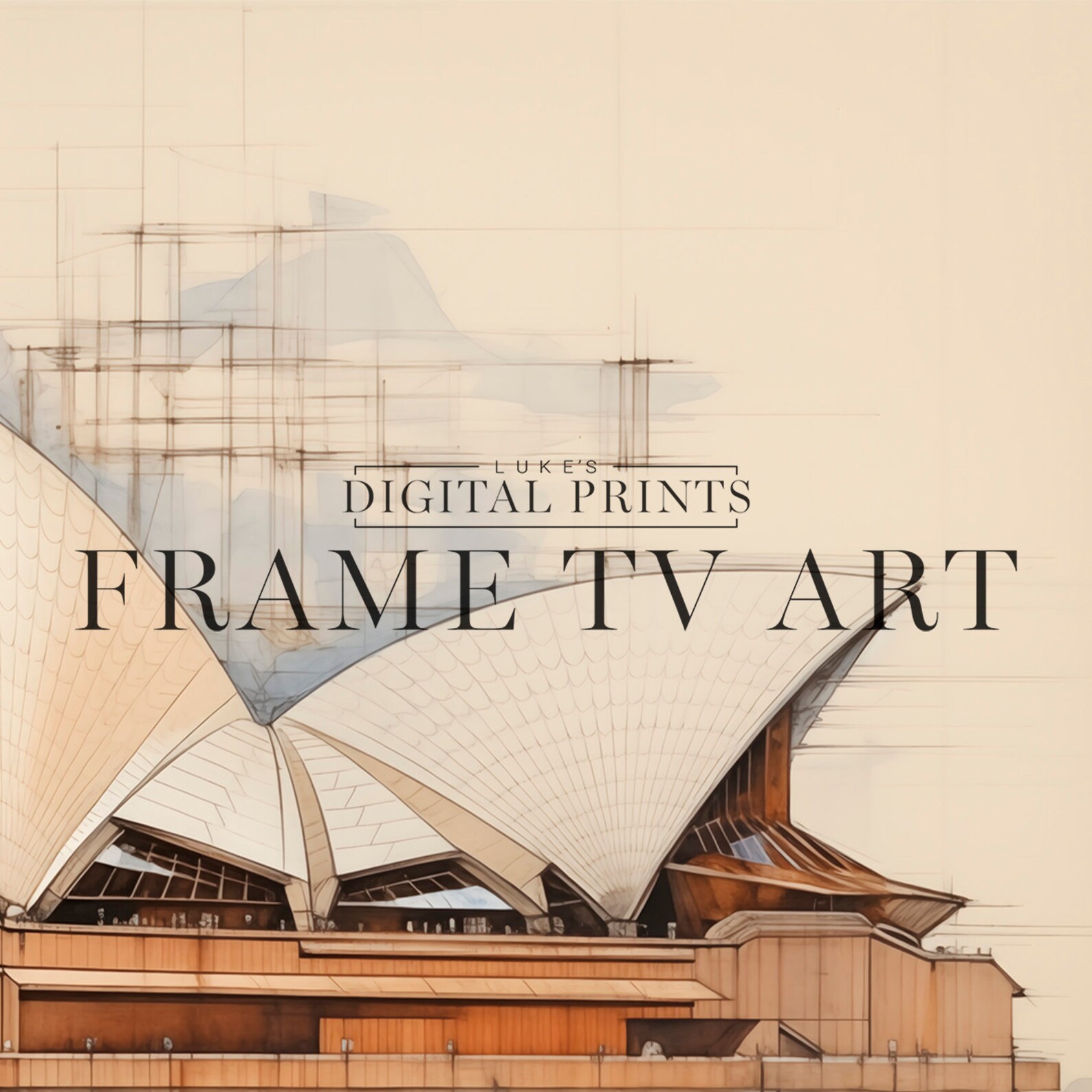 Samsung FRAME TV Art - Sydney Opera House Drawing Artwork - Australian ...