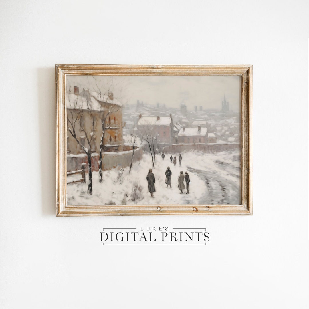 Muted Winter Landscape PRINTABLE Decor - Digital Print Download - Snowy ...