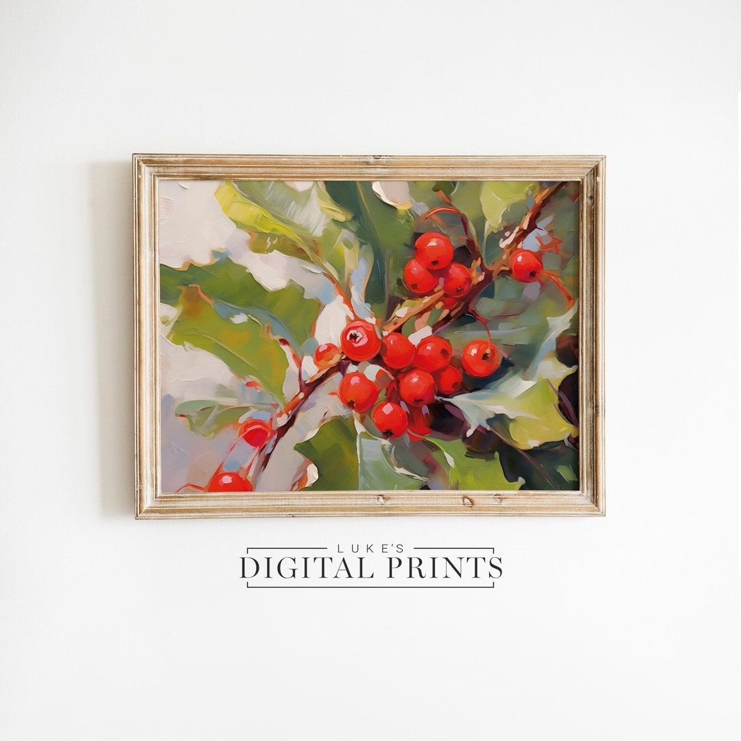 Christmas Berries Artwork PRINTABLE Decor - Digital Print Download ...