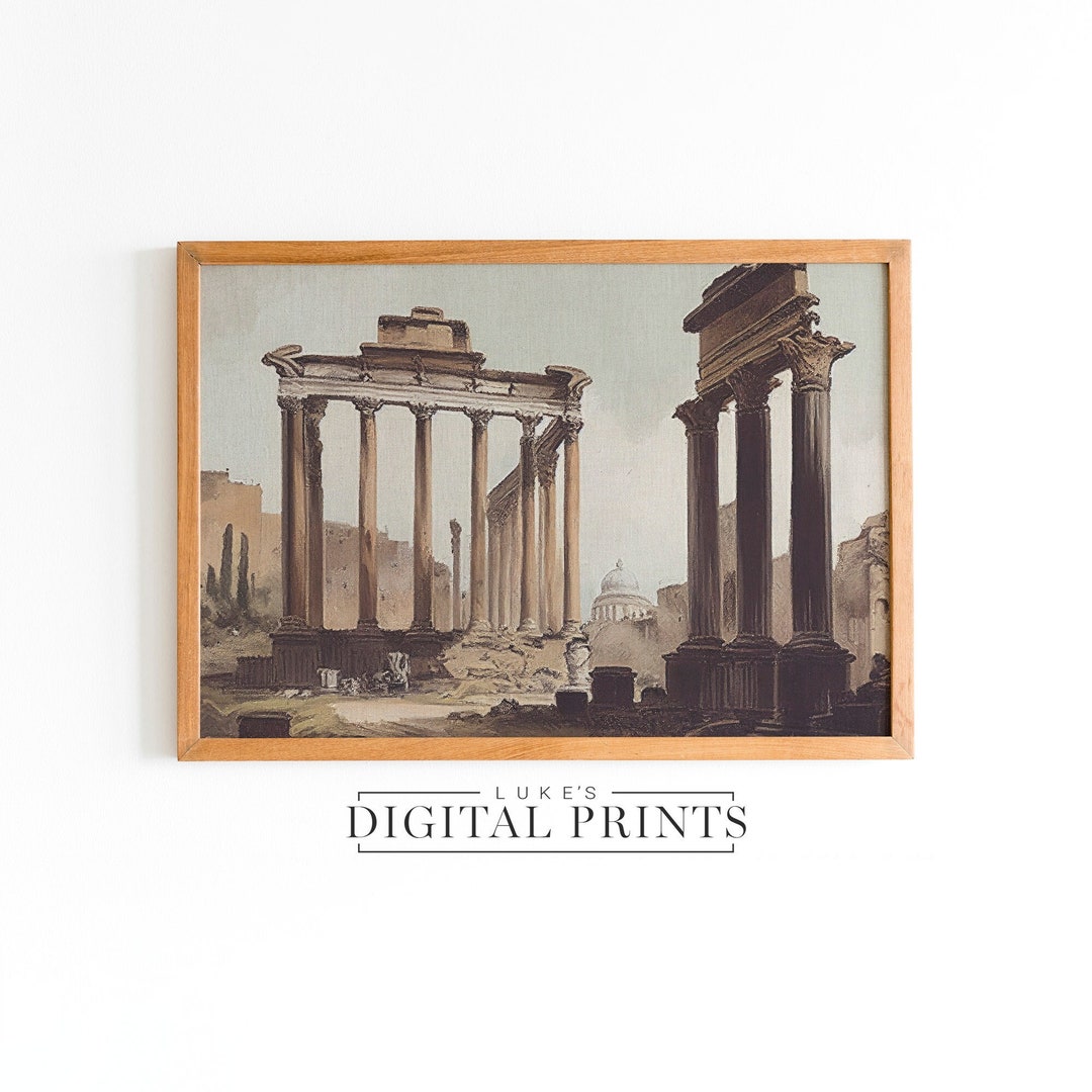 PRINTABLE Classical Roman Architecture Painting - Digital Print ...