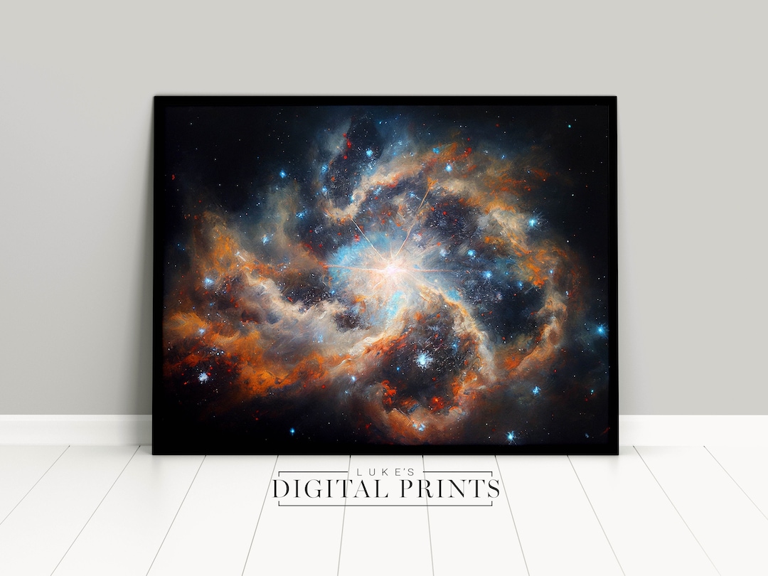 Space Art Painting Print - Solar System Nebula PRINTABLE Wall Art ...