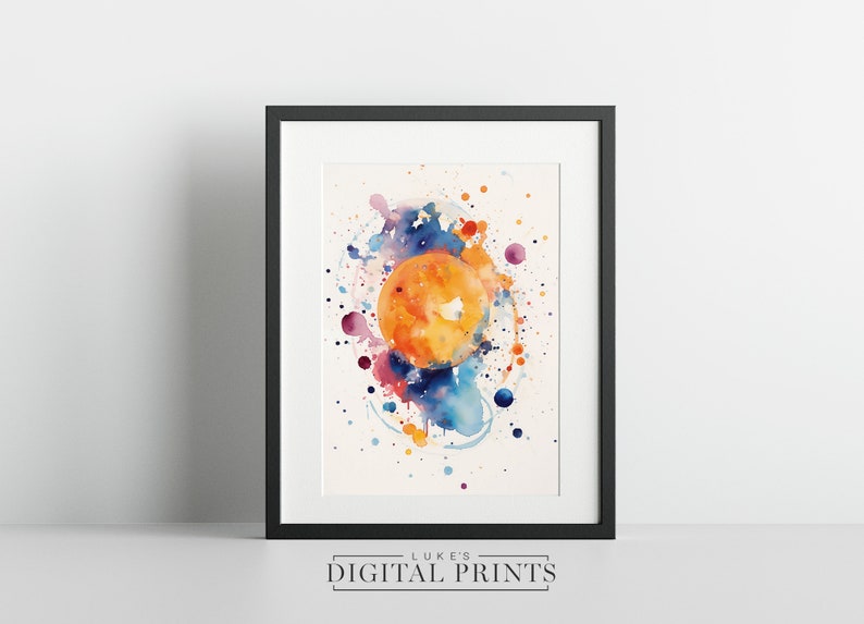Solar System Abstract Art Print Digital Painting Download Colourful ...