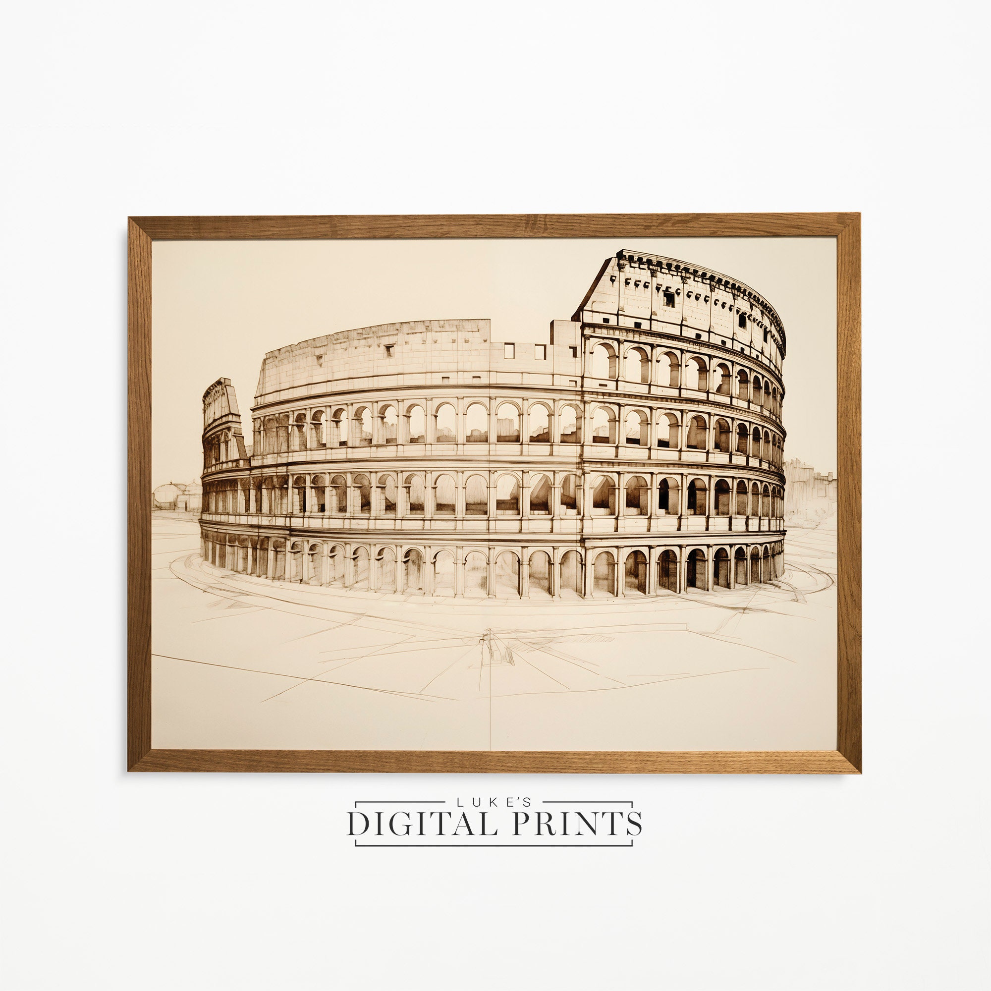 PRINTABLE Colosseum Art Print Digital Download Drawing Classical Italy ...