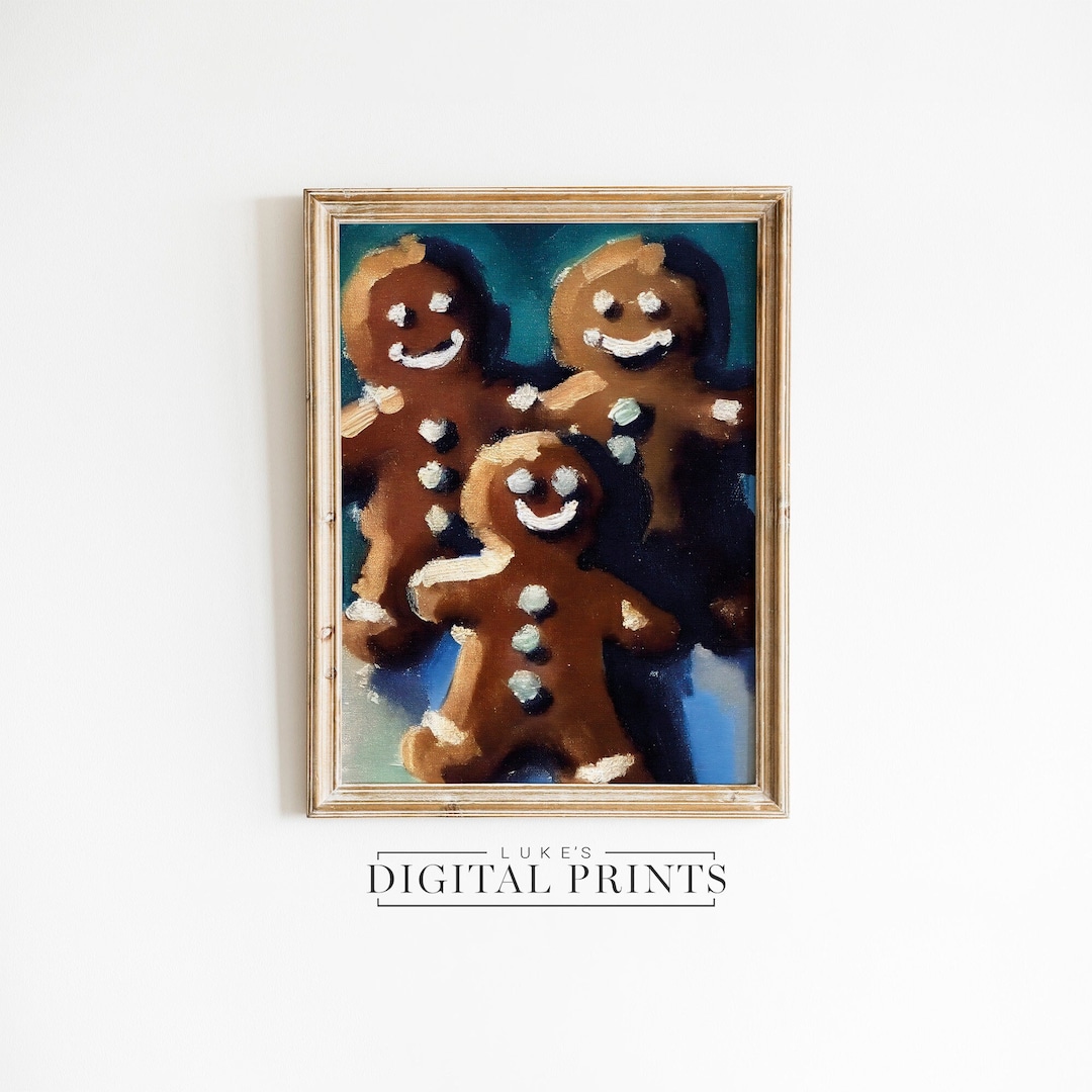 Gingerbread Men Art PRINTABLE Painting - Digital Print Download ...