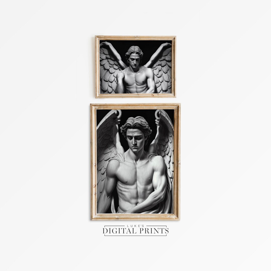Lucifer Sculpture Print Set of Two Digital Art Downloads Dark Academia ...