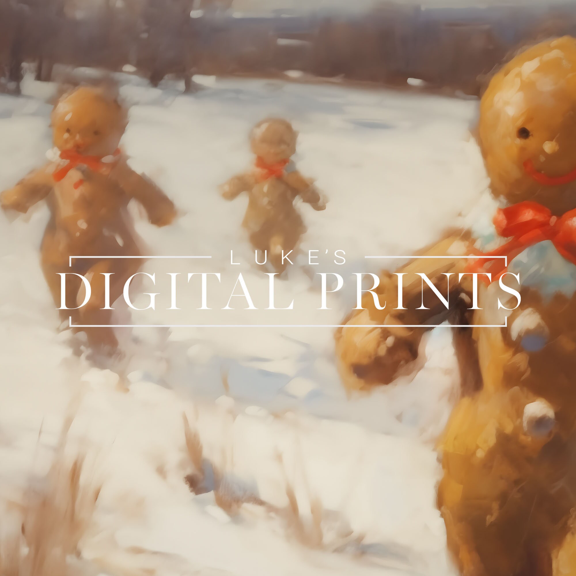 Gingerbread Man Running PRINTABLE Festive Decor Digital - Etsy