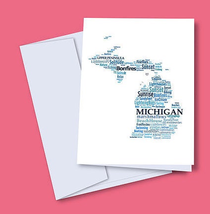 Michigan Thank You Card - Etsy