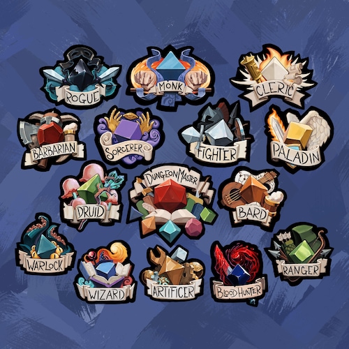 Dnd Class Stickers Vinyl Waterproof Sticker Class Hit Dice | Etsy