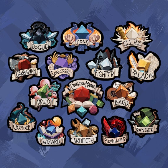 Dnd Class Stickers Vinyl Waterproof Sticker Class Hit Dice - Etsy