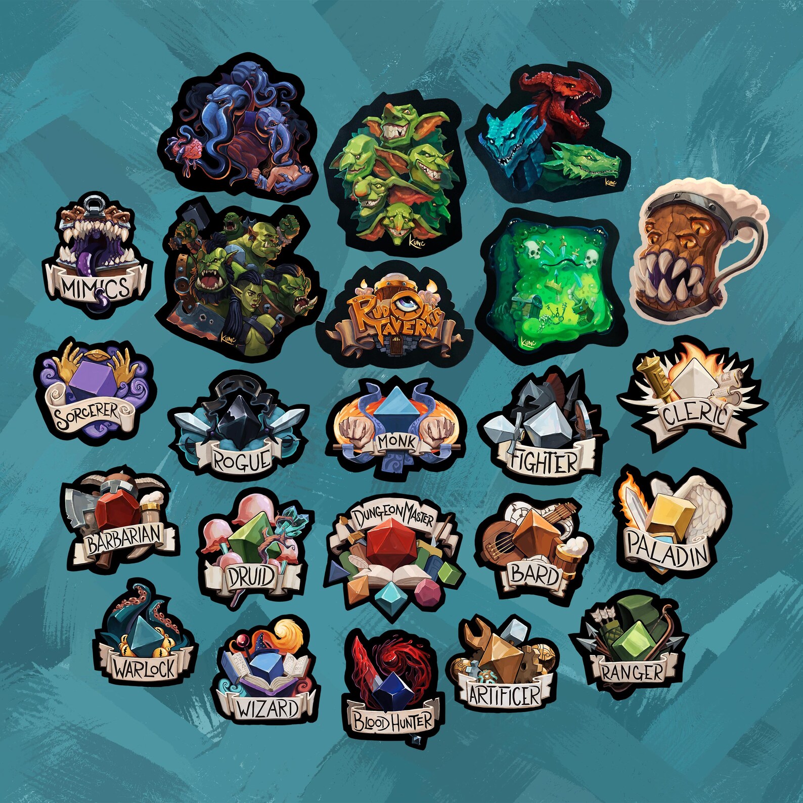 Dnd Class Stickers | Vinyl Waterproof Sticker, Class Hit Dice, Dungeons ...