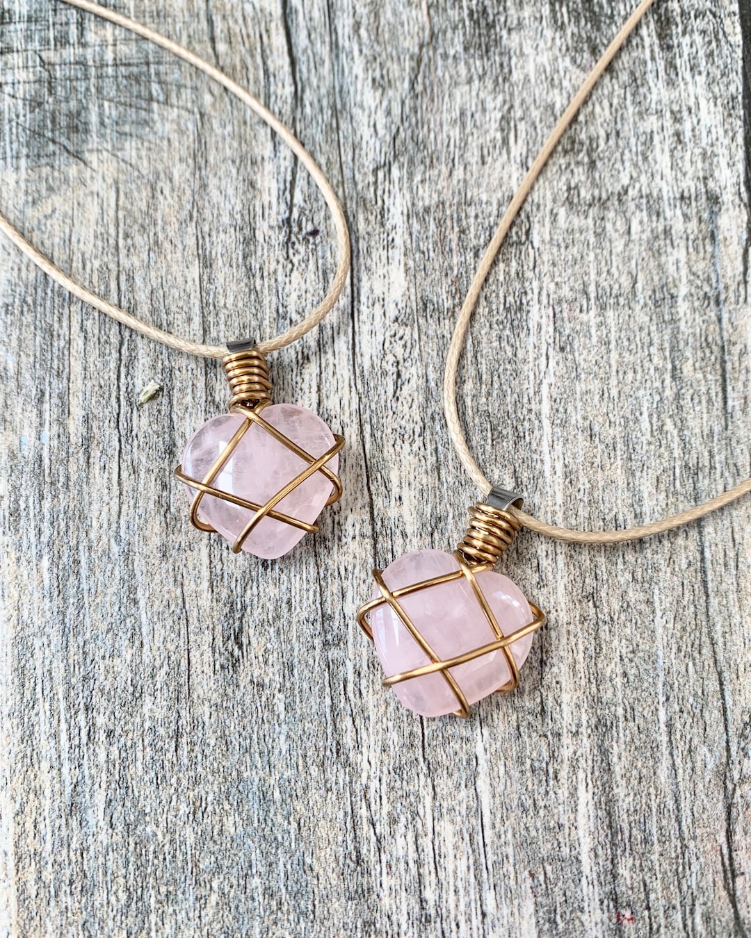 Rose Quartz Diamond Castle Heart Friendship Necklaces, Natural Rose ...