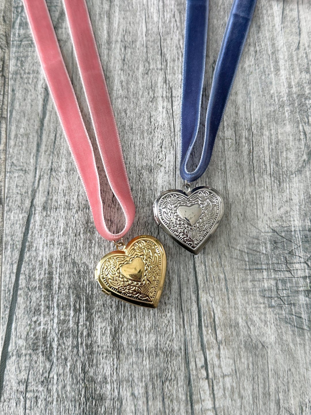 Heart Locket Ribbon Choker Necklaces, Barbie Inspired Gifts for Best ...