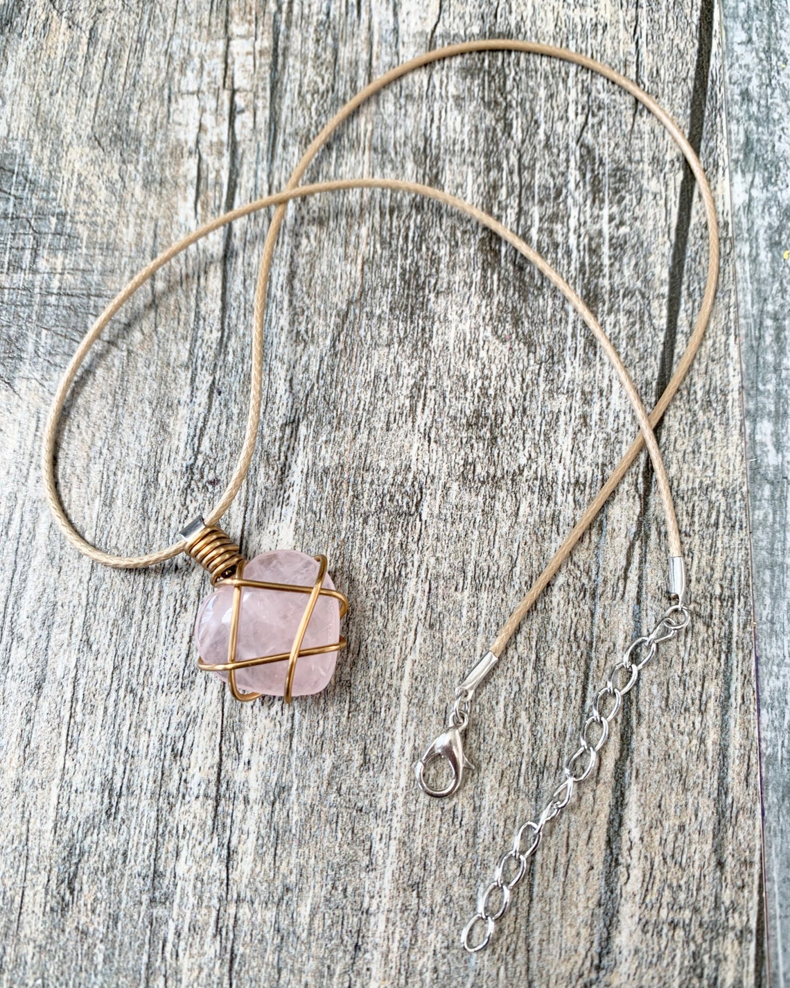 Rose Quartz Diamond Castle Heart Friendship Necklaces Natural | Etsy