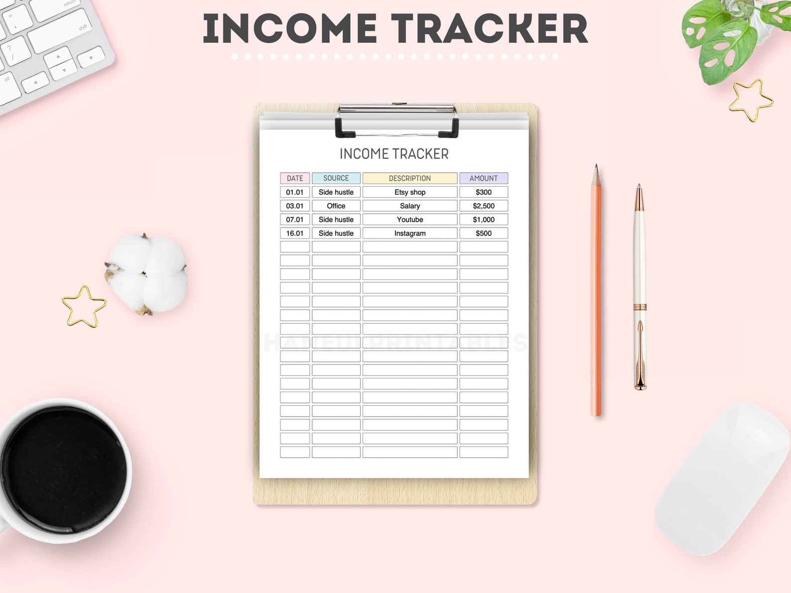 Editable Income Tracker|printable Financial Planner|income Sheet|budget ...